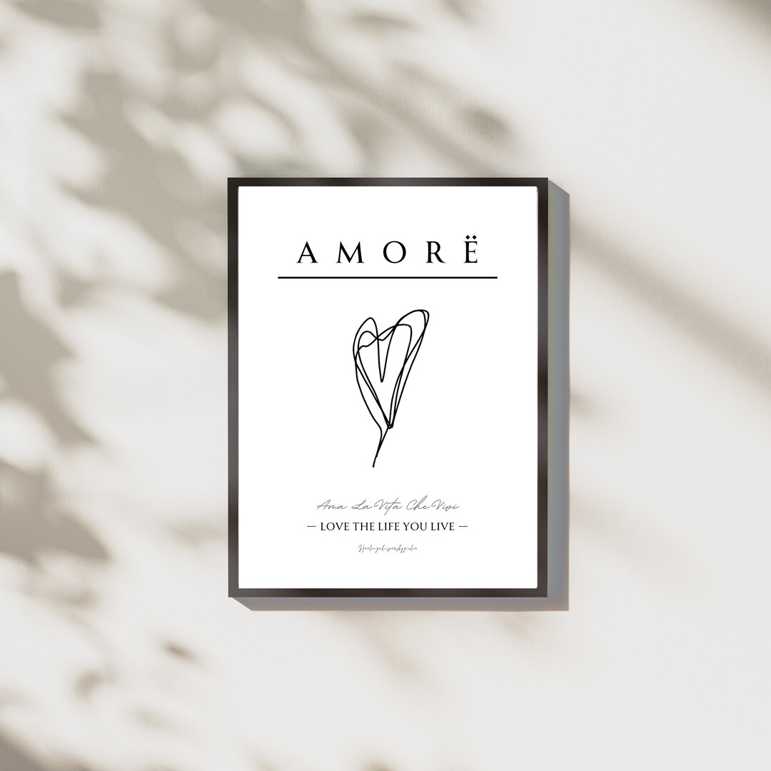 Amore Print, Minimalist Home Decor, Wall Art, Unique Wall Art, Italian ...