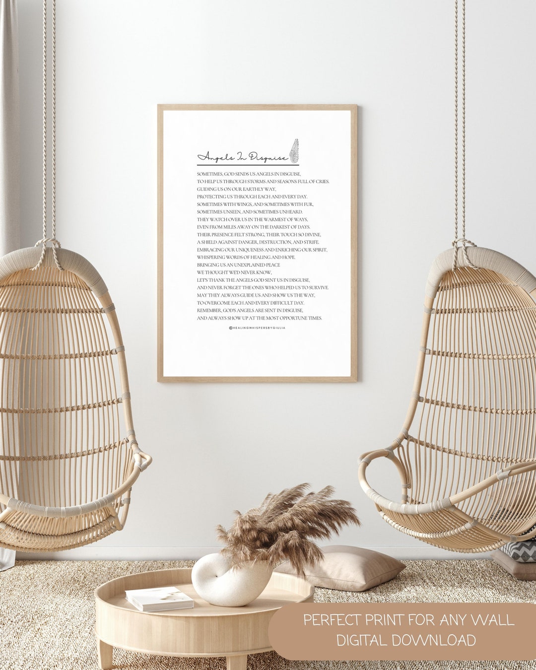 Angel Poem, Wall Art, Printable Poetry, Inspirational Poem, Digital ...