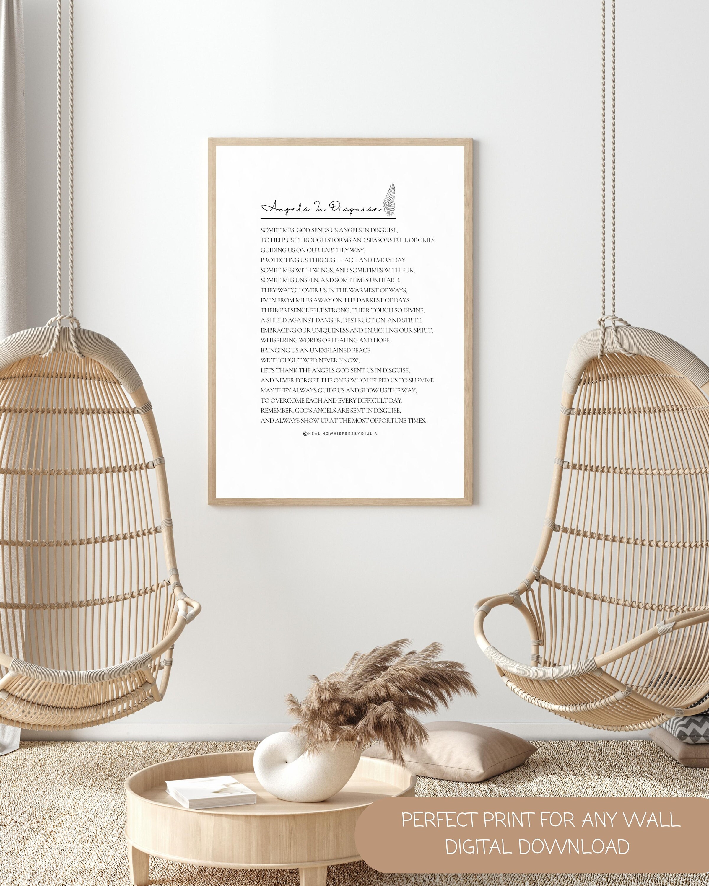 Angel Poem, Wall Art, Printable Poetry, Inspirational Poem, Digital ...
