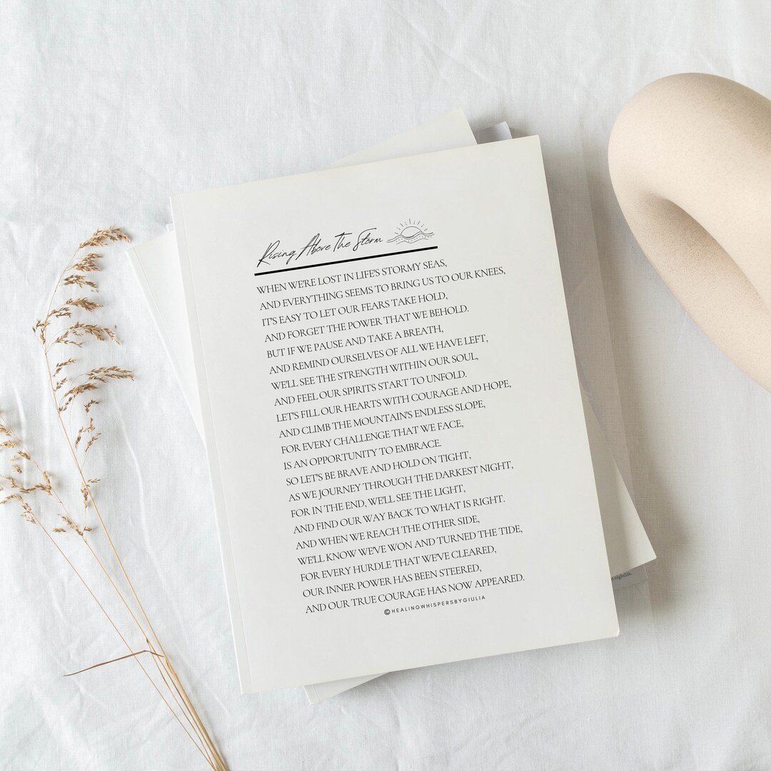 Rising Above the Storm Poem| Printable Wall Art | Minimalist Home Decor ...