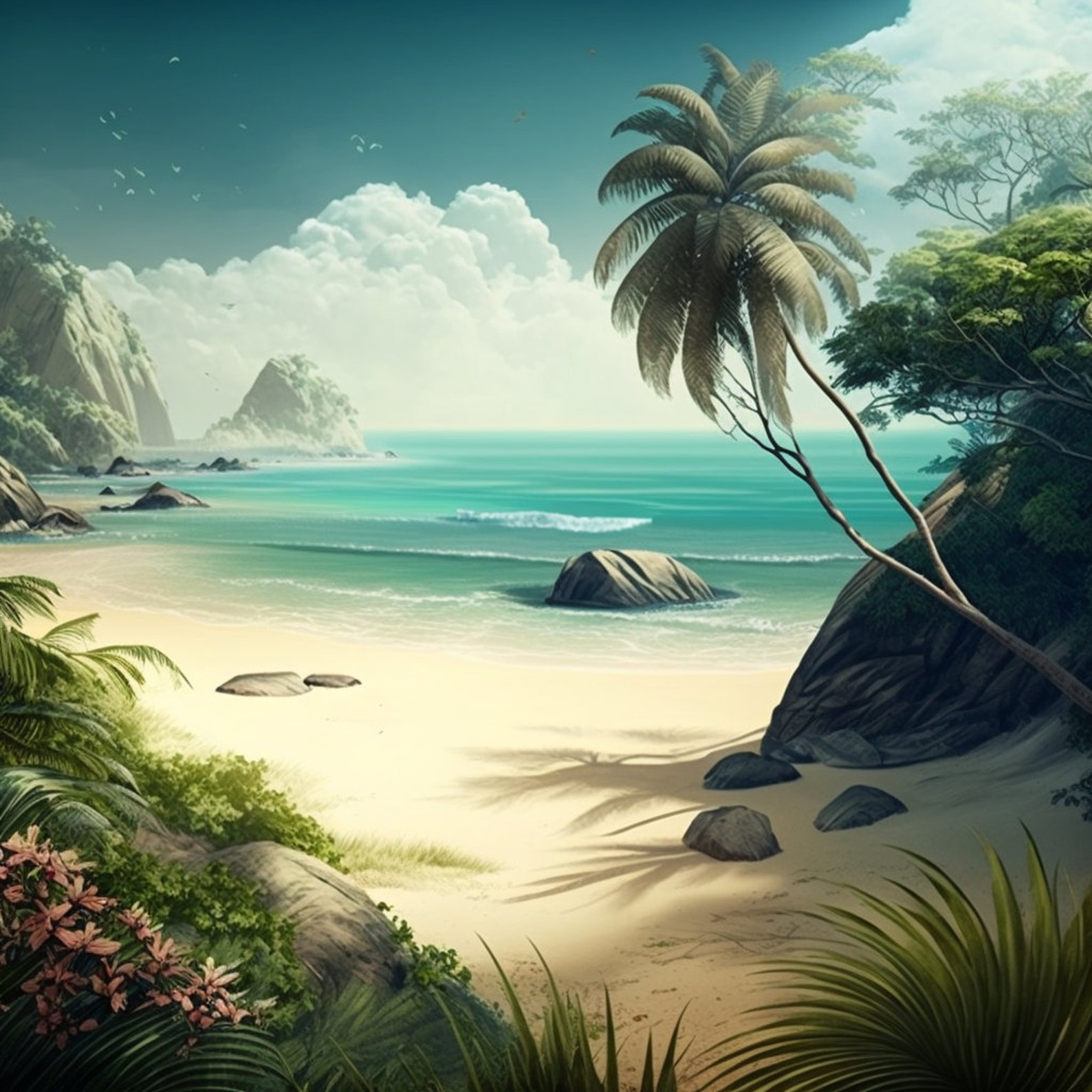 Tropical Island Virtual Backgrounds (3 Pack) - Ideal for Home, Office ...