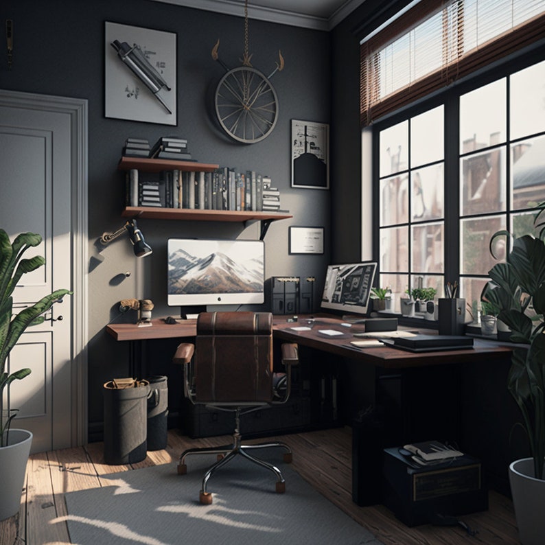 Home Office Virtual Backgrounds (3 Pack) - Ideal for Home, Office ...