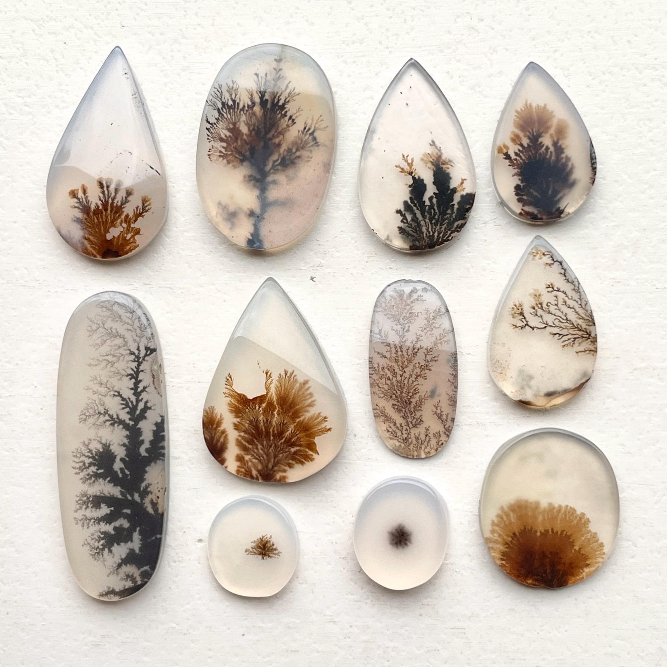 1pc 8-26mm Scenic Dendritic Agate Cabochon - Oval Round Dendrite ...