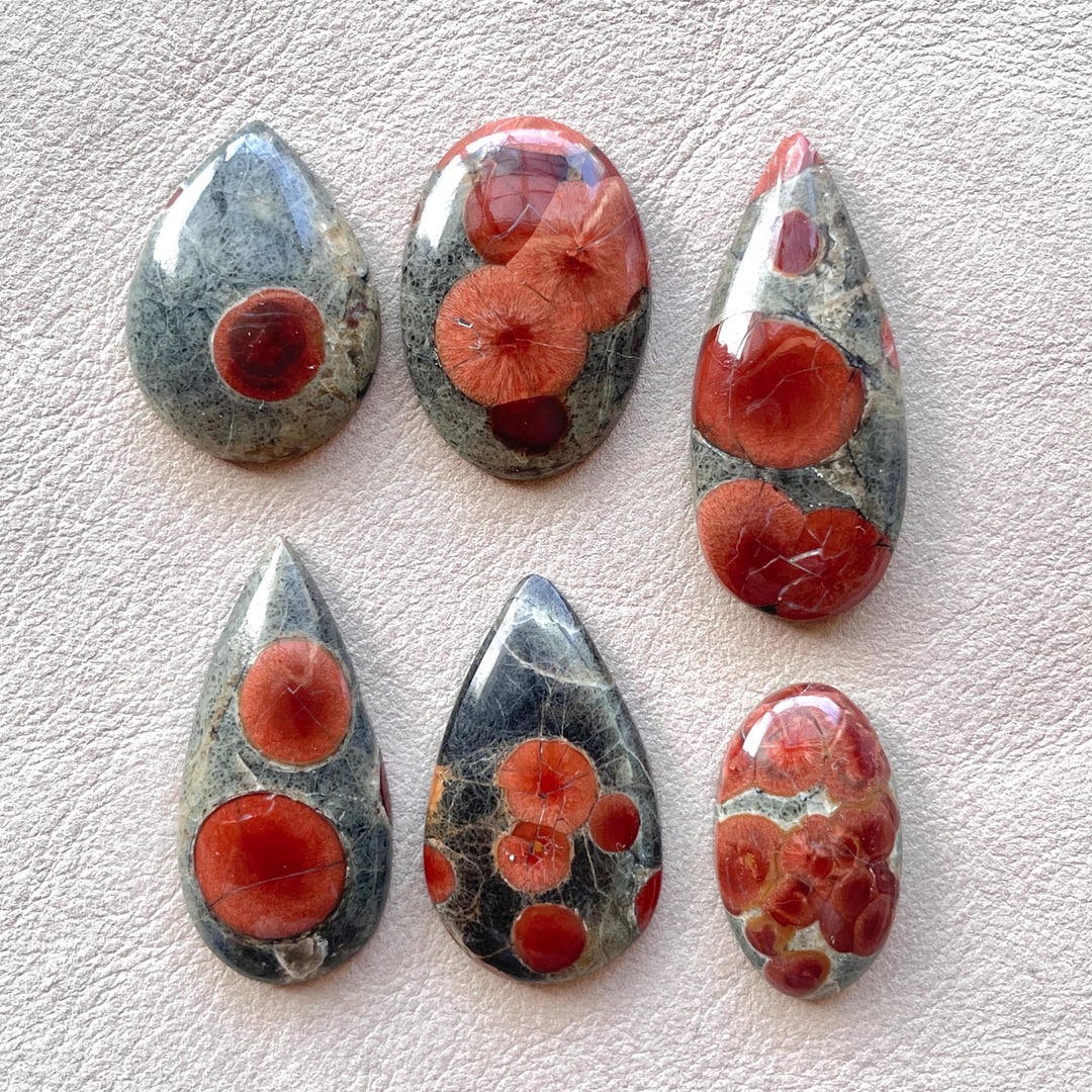 21-32mm Mexican Peanut Obsidian Flat Back Cabochon - Teardrop Oval ...