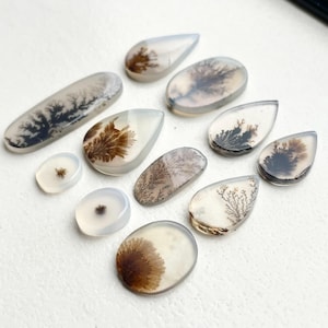 1pc 8-26mm Scenic Dendritic Agate Cabochon - Oval Round Dendrite ...