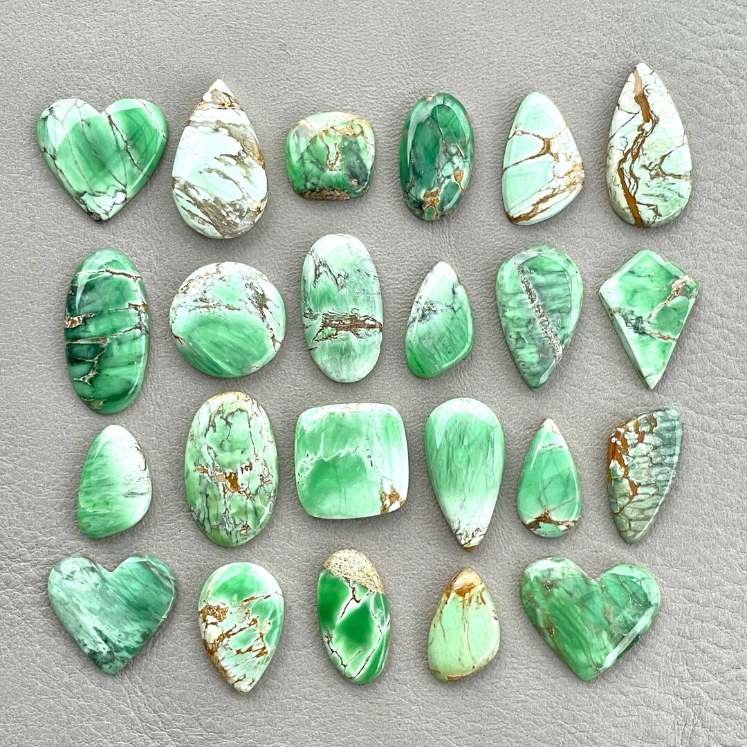 1pc Australian Variscite Flatback Cabochon - Mini Ring Pendant Green ...