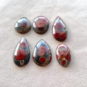 21-32mm Mexican Peanut Obsidian Flat Back Cabochon - Teardrop Oval ...