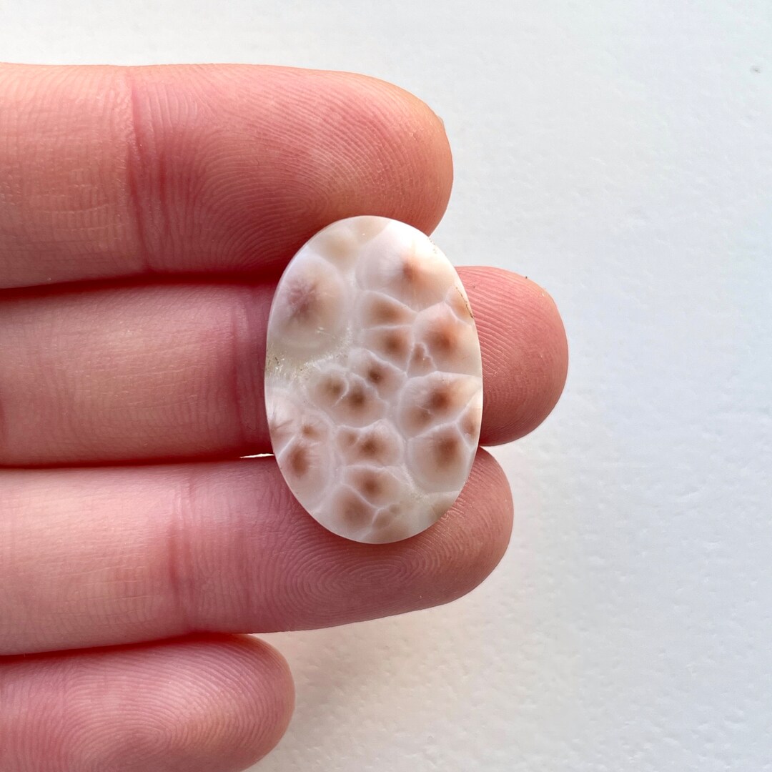 RARE Pink Natrolite, Thomsonite Pink Larimar Flat Back Cabochon ...