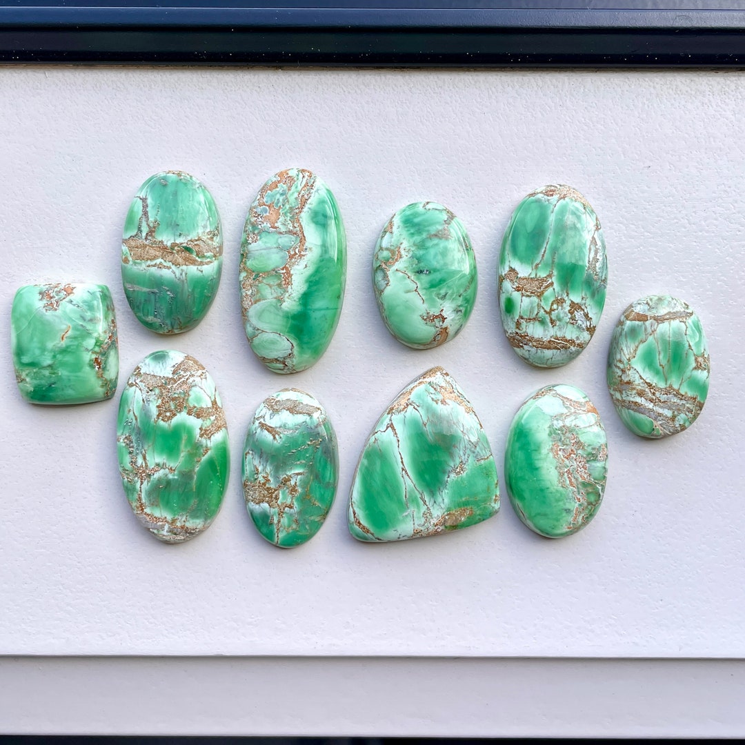 1pc Australian Variscite Flatback Cabochon - Pendant Green Webbed ...