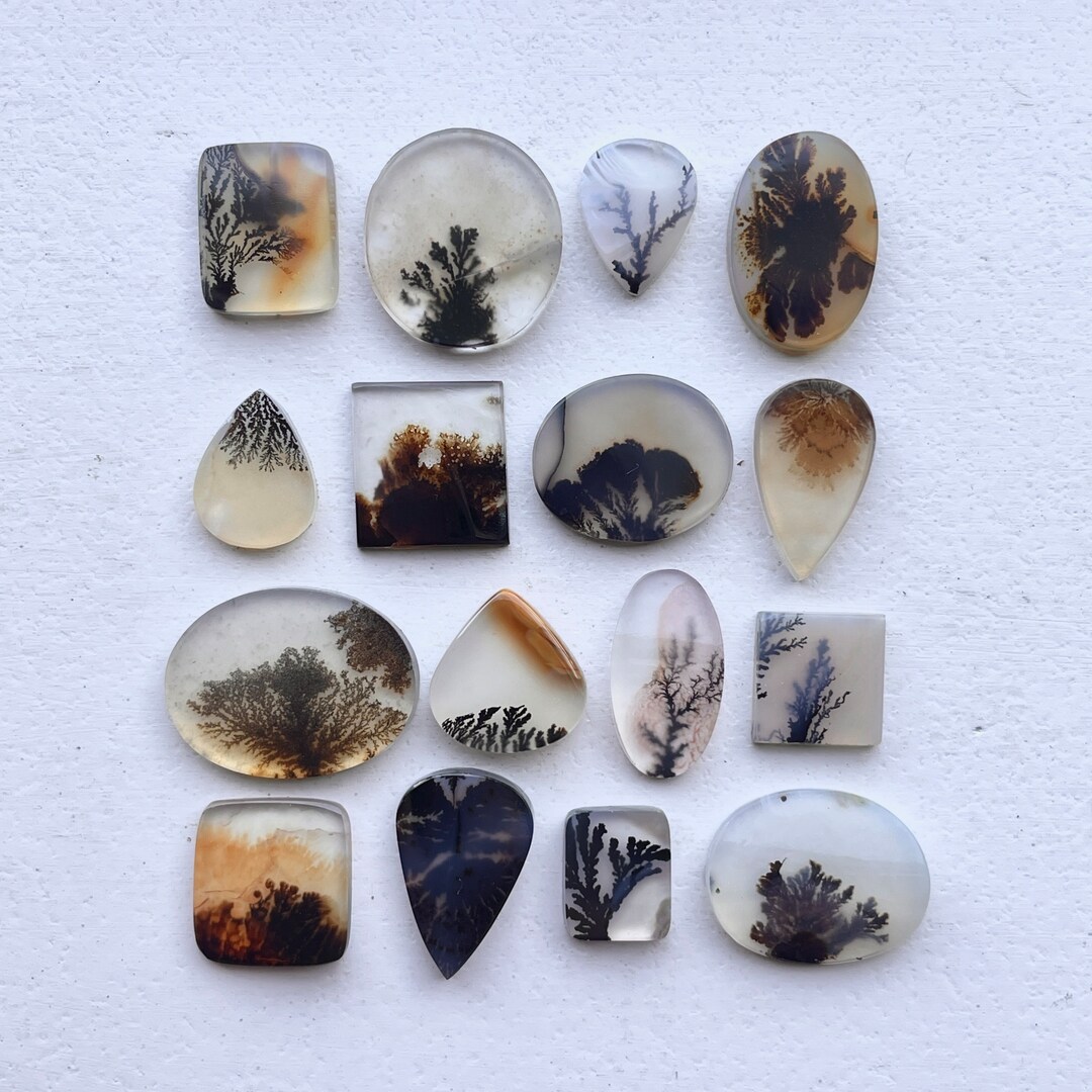 1pc 11-18mm Scenic Agate Cabochon - Free Form Dendritic Landscape ...