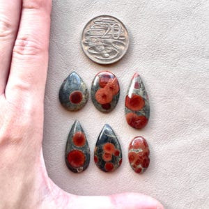 21-32mm Mexican Peanut Obsidian Flat Back Cabochon - Teardrop Oval ...