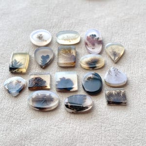 8-16mm - Scenic Dendritic Agate Cabochon - Free Form Dendrite Agate ...