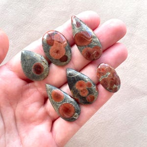21-32mm Mexican Peanut Obsidian Flat Back Cabochon - Teardrop Oval ...
