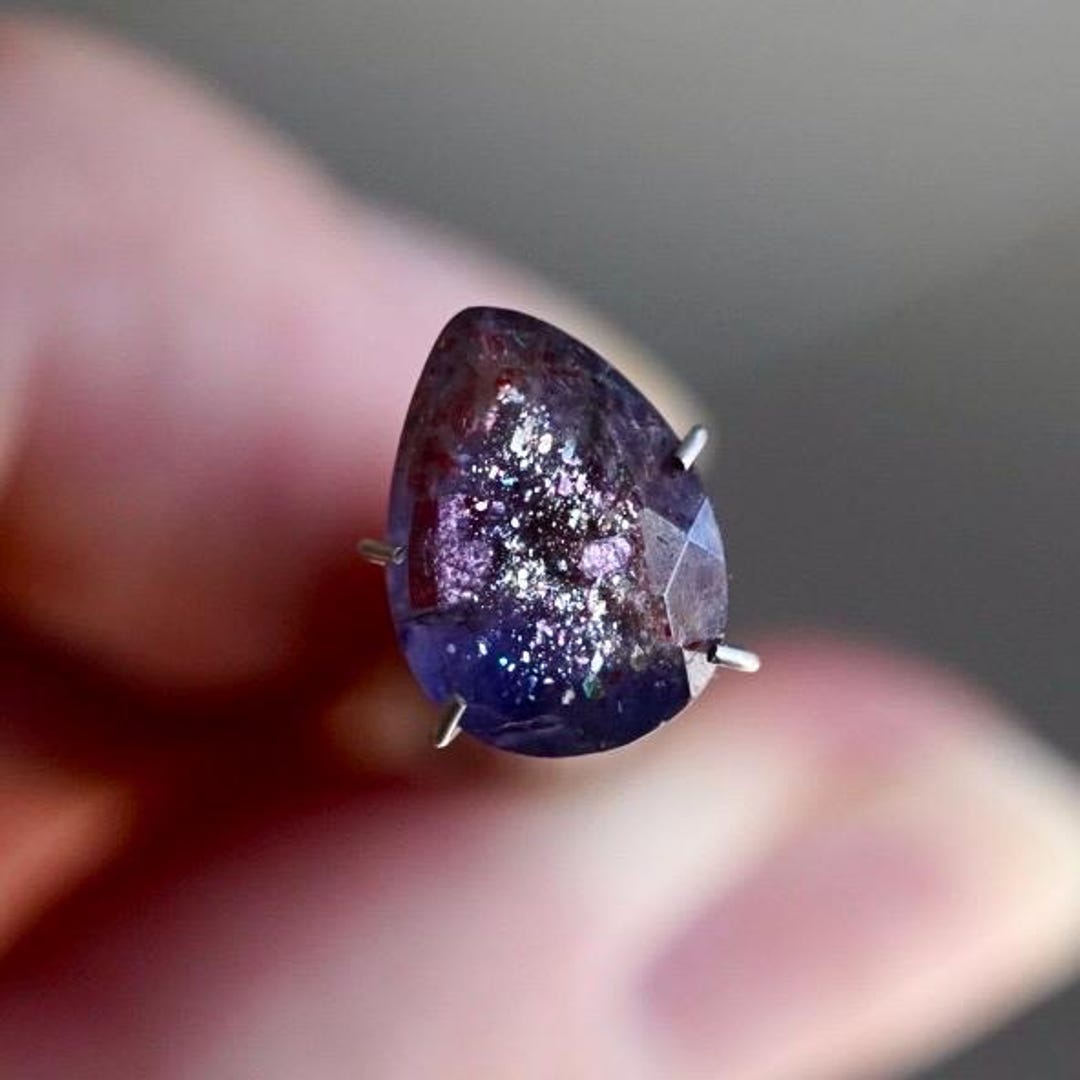 Natural Bloodshot Iolite 11.5mm Faceted Teardrop - Rare Cordierite ...