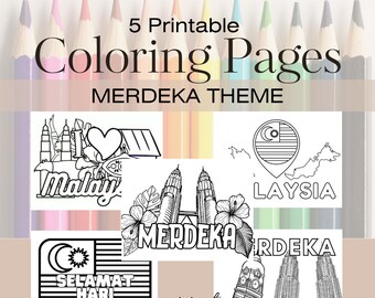 Merdeka Coloring Poster Malaysia Independent Day Printable Diy Colour ...