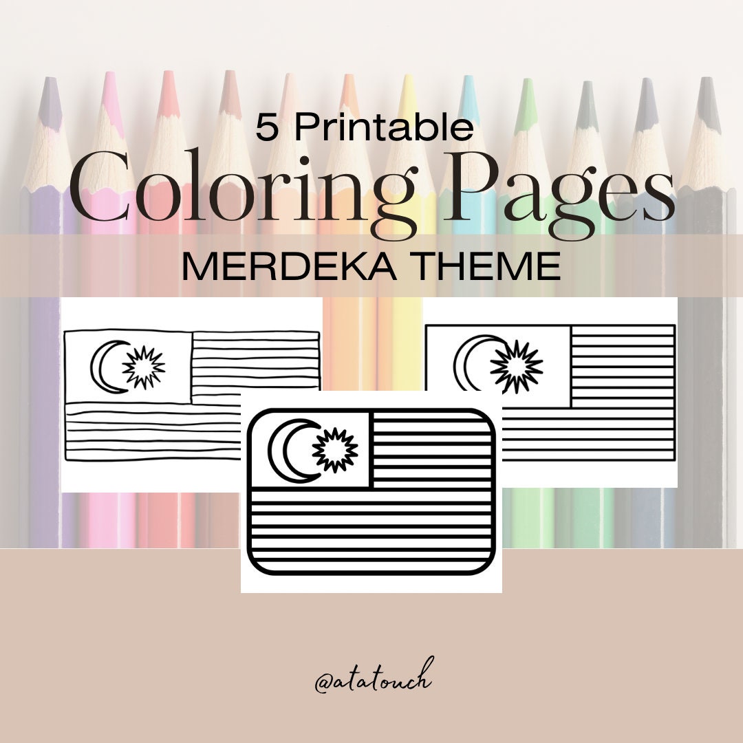 Merdeka Coloring Poster Malaysia Independent Day Printable Diy - Etsy