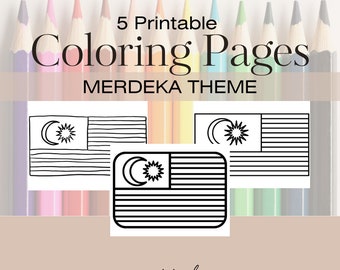 Merdeka Coloring Poster Malaysia Independent Day Printable Diy Colour ...
