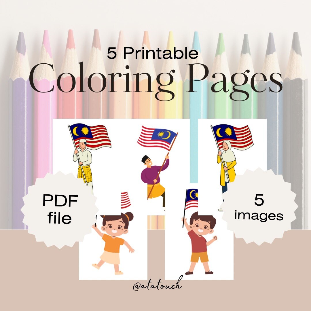 Póster para colorear de Merdeka, póster en color diy imprimible del día ...