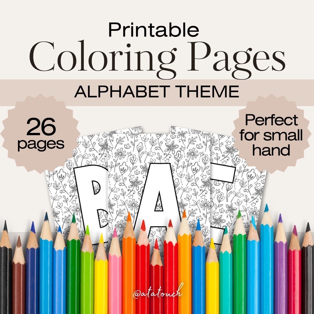 37pages ABC123 Printable ALPHABET NUMBER Coloring Book for Preschool ...