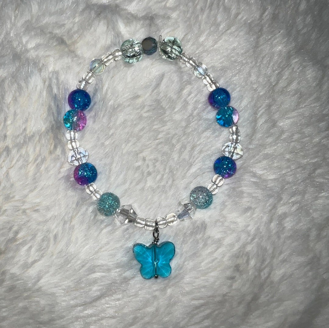 Blue Butterfly Crystal Bracelet - Etsy