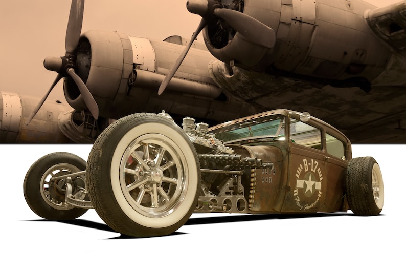 B-17 Bomber Hot Rod - Art Print - Etsy