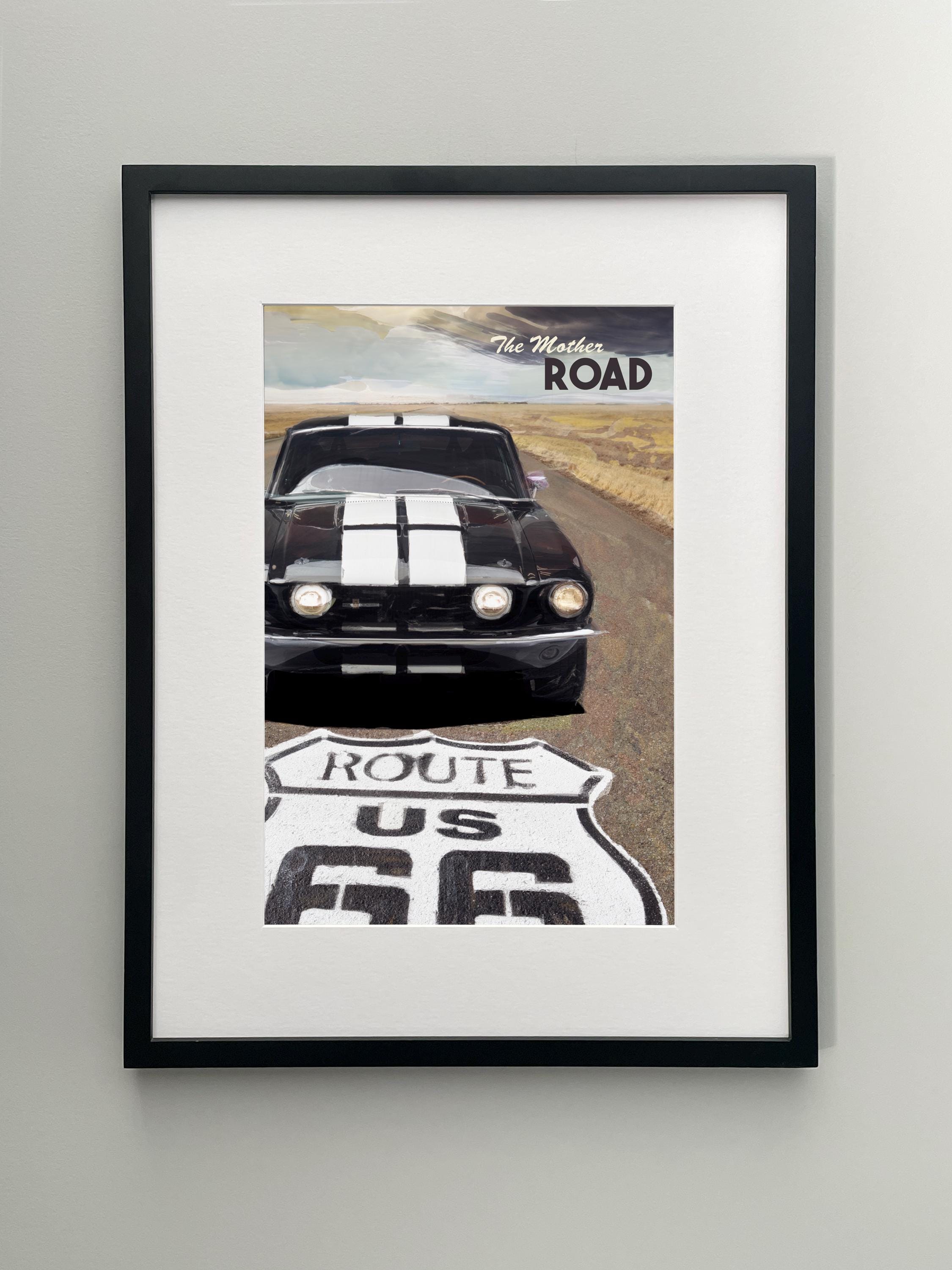 Route 66 Mustang - Art Illustration Print - Etsy