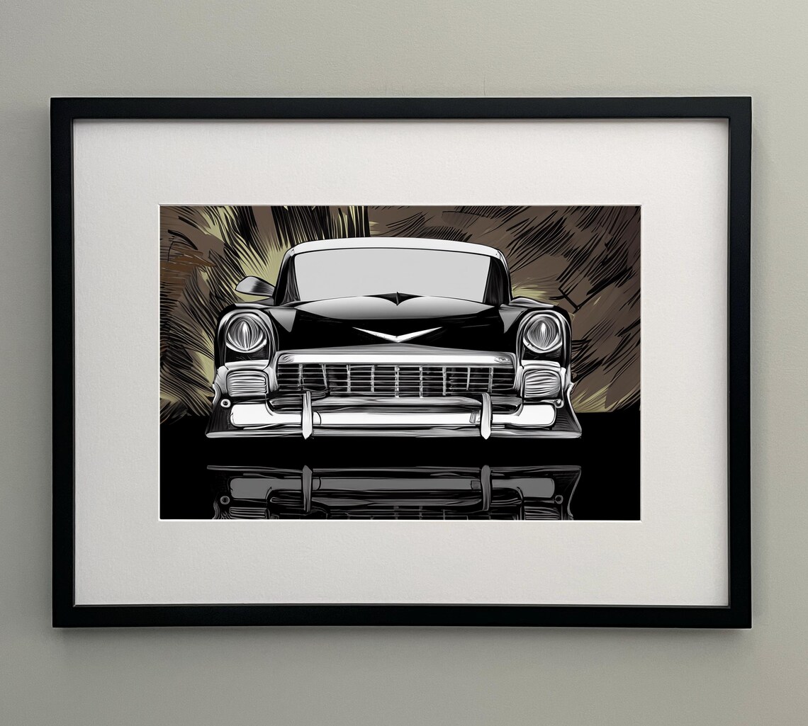 Chevy Bel Air Hot Rod - Art Illustration Print - Etsy