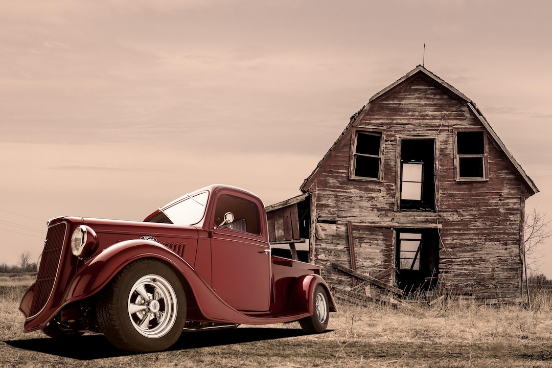 Old Ford Truck With Barn - Art Print - Etsy