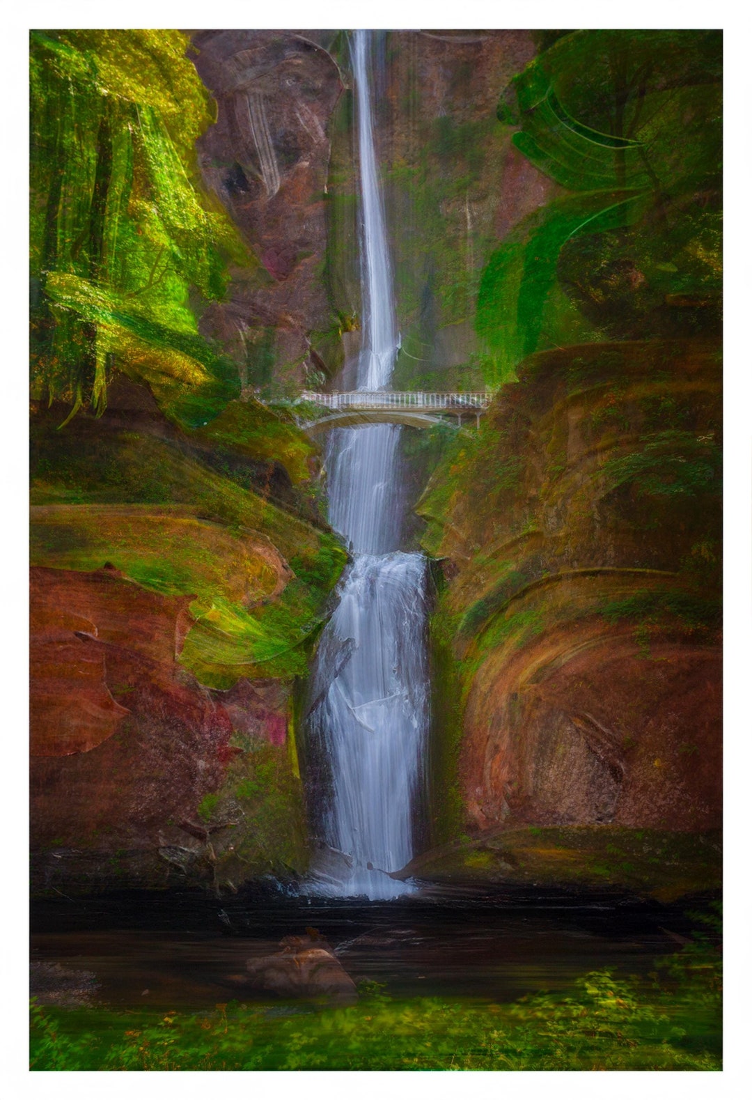 Multnomah Falls - Art Illustration Print - Etsy