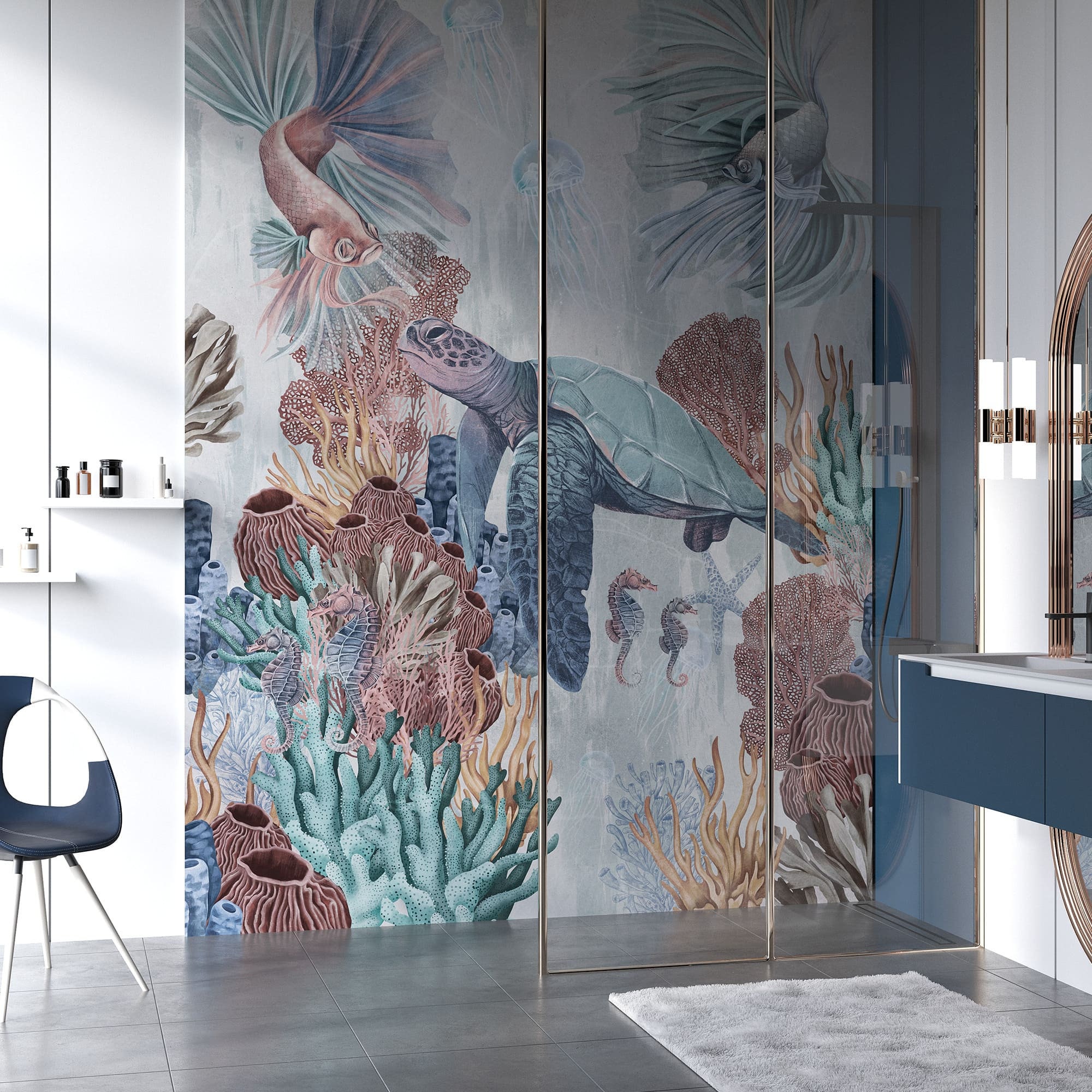 CORAL / Botanical Wallpaper, Coral Reef Wallpaper, Ocean Wall Mural ...