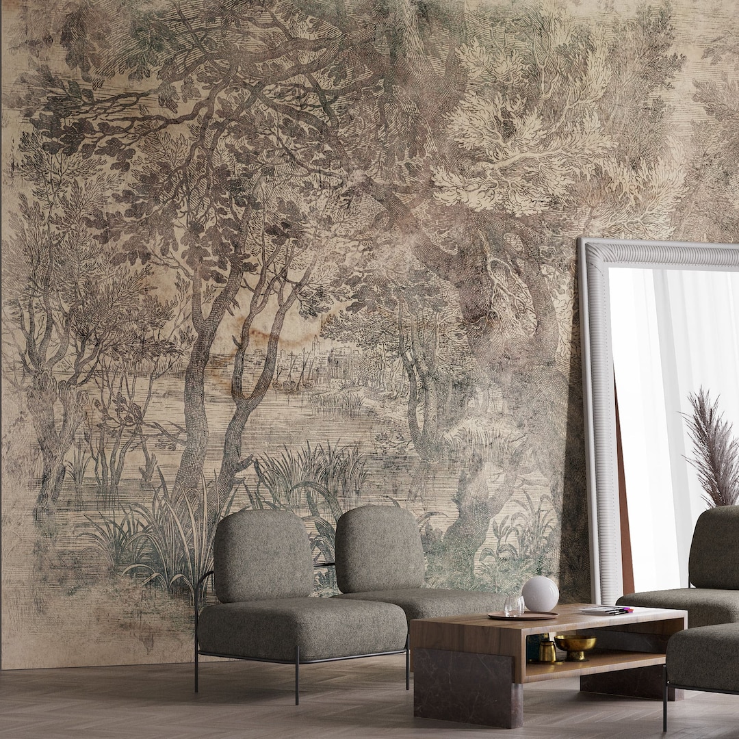 ELAV / Forest Wallpaper, Botanical Wall Mural, Landscape Scenery ...