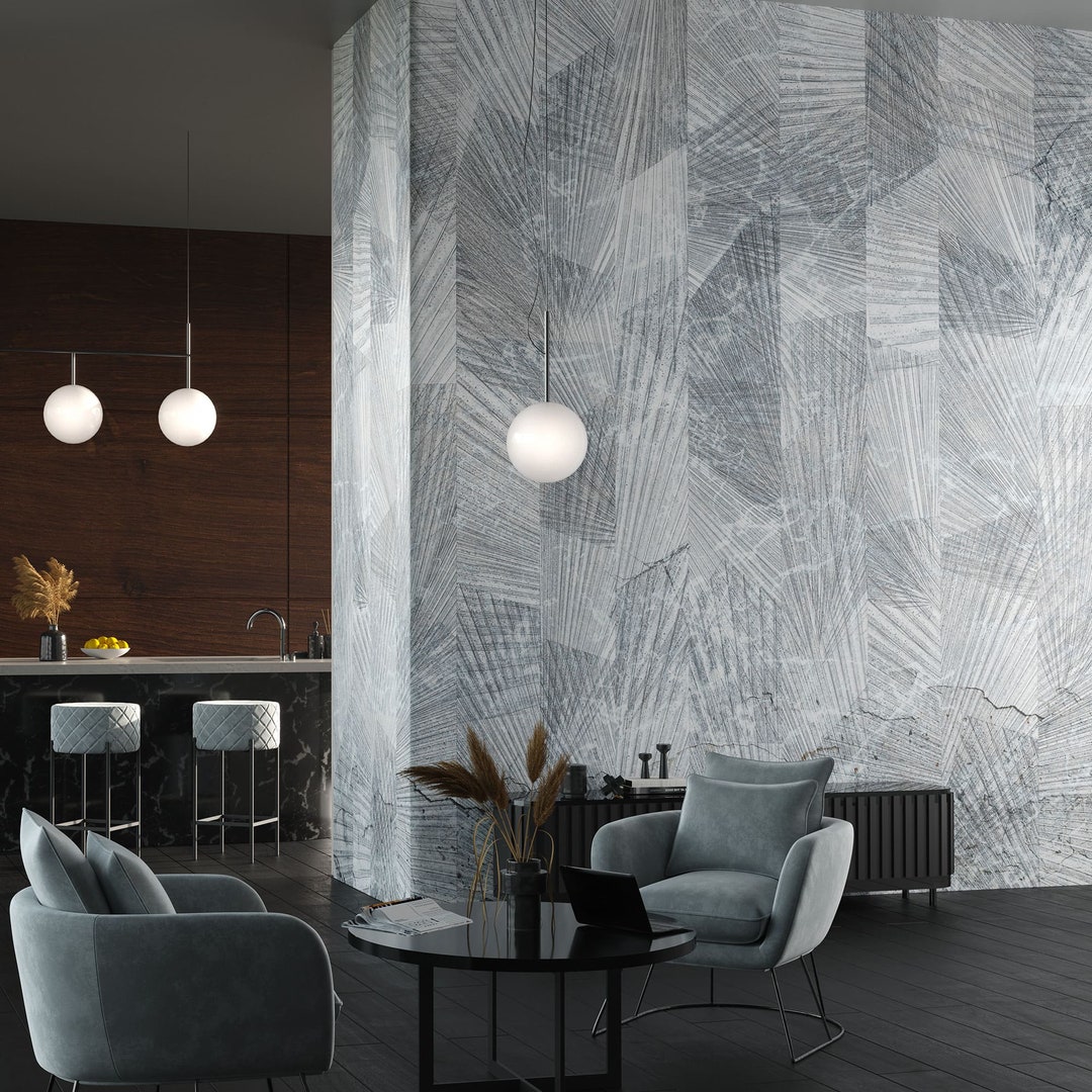 NEVA / Ornament Wallpaper, Modern Geometric Stripes Pattern, Wall Mural ...