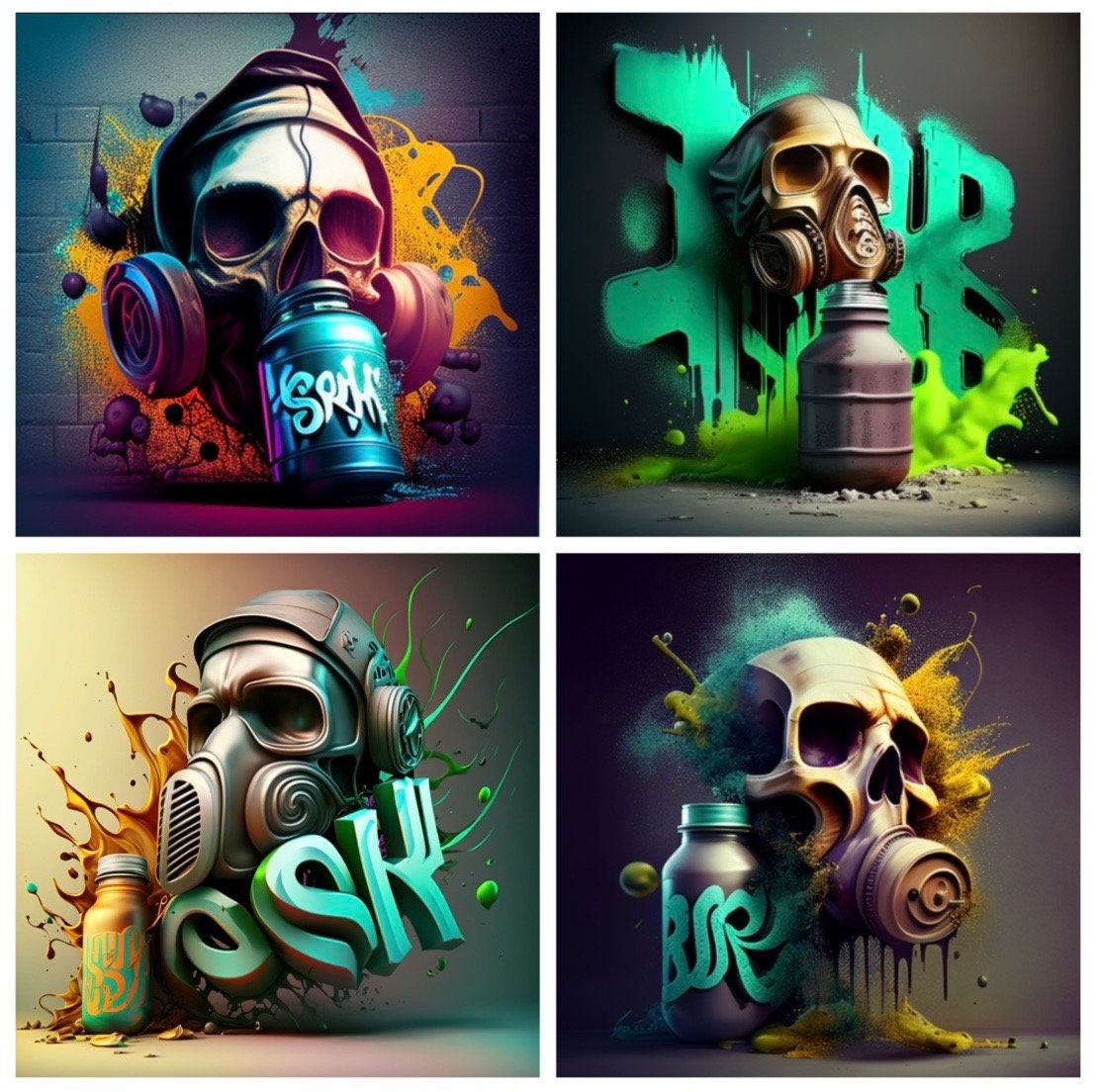 Gas Mask Graffiti Drawing