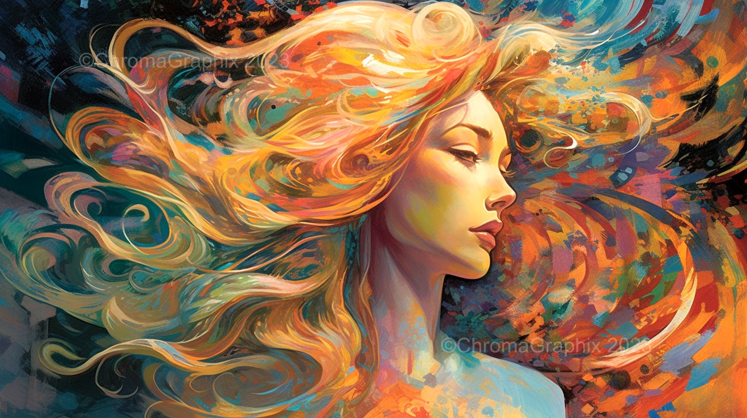 Beautiful Painting Emotional Model Original Art Print Acrylic Style ...