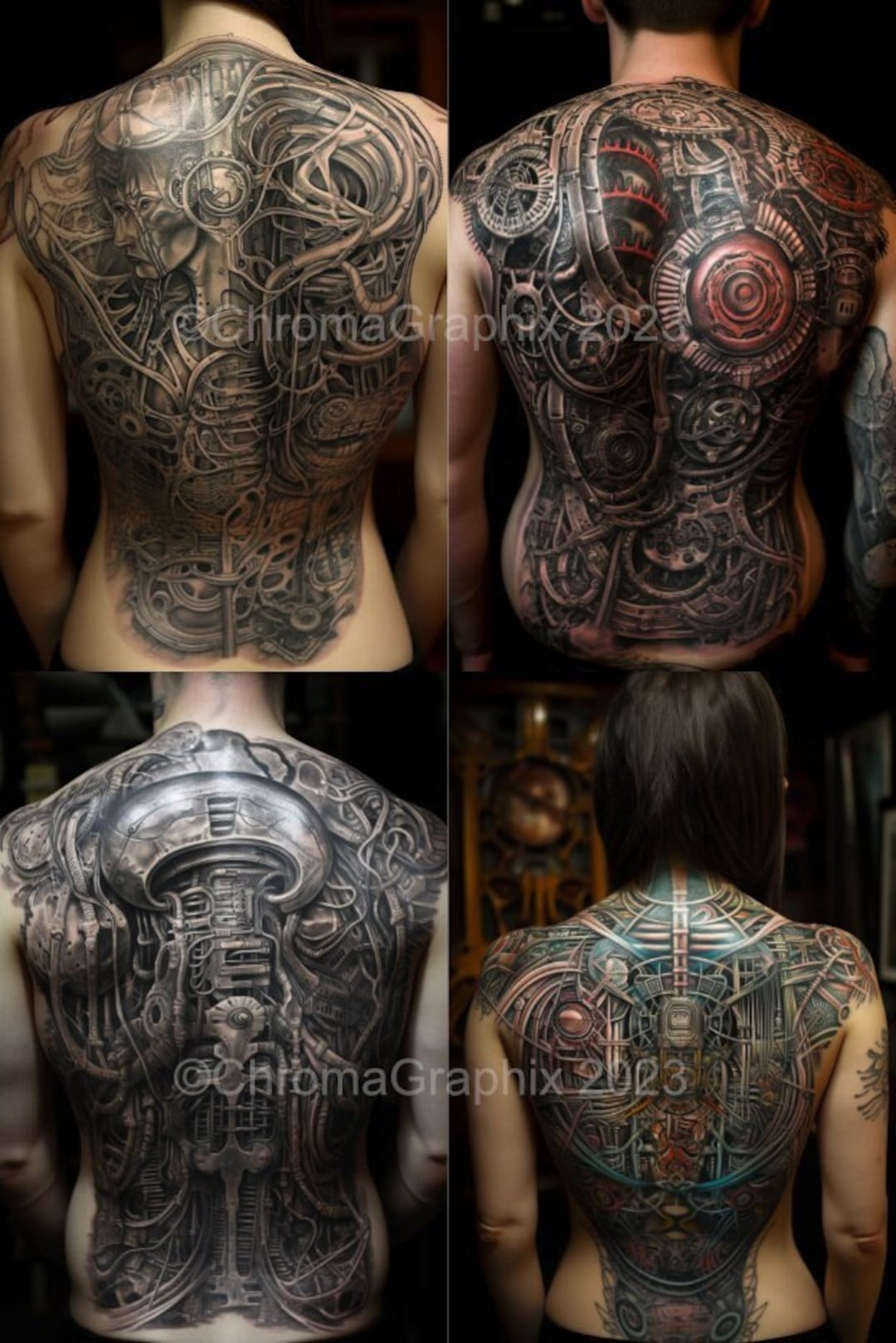 Biomechanical Tattoos Giger Style Tattoo Ink Five Pack Ideas and Prints ...