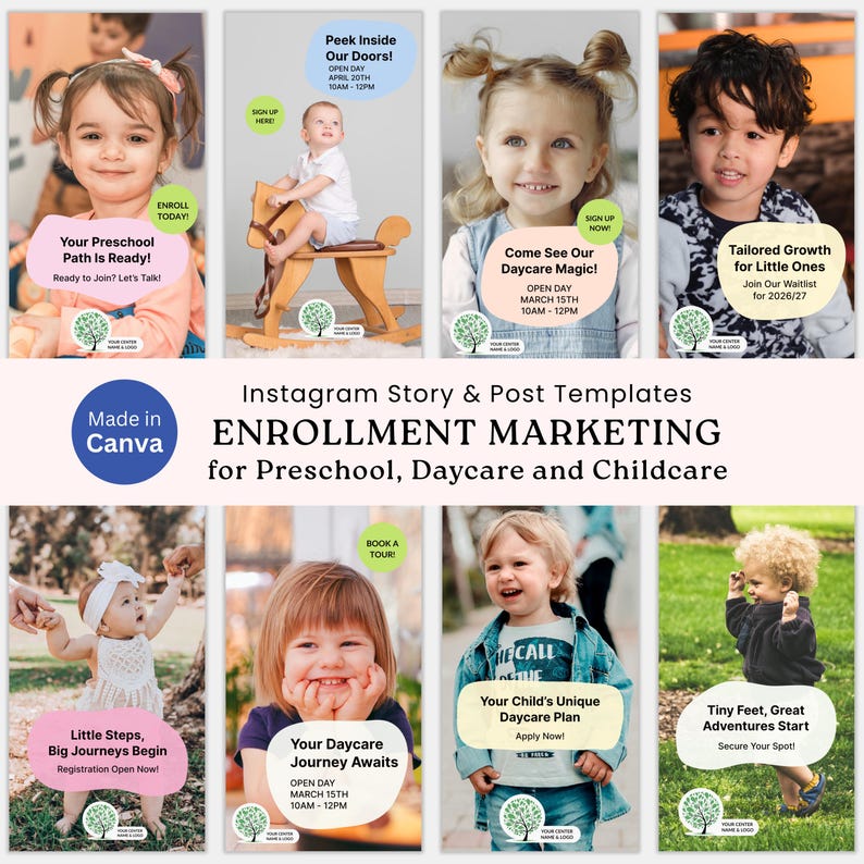 Daycare Enrollment Instagram Story Template Childcare Admission ...