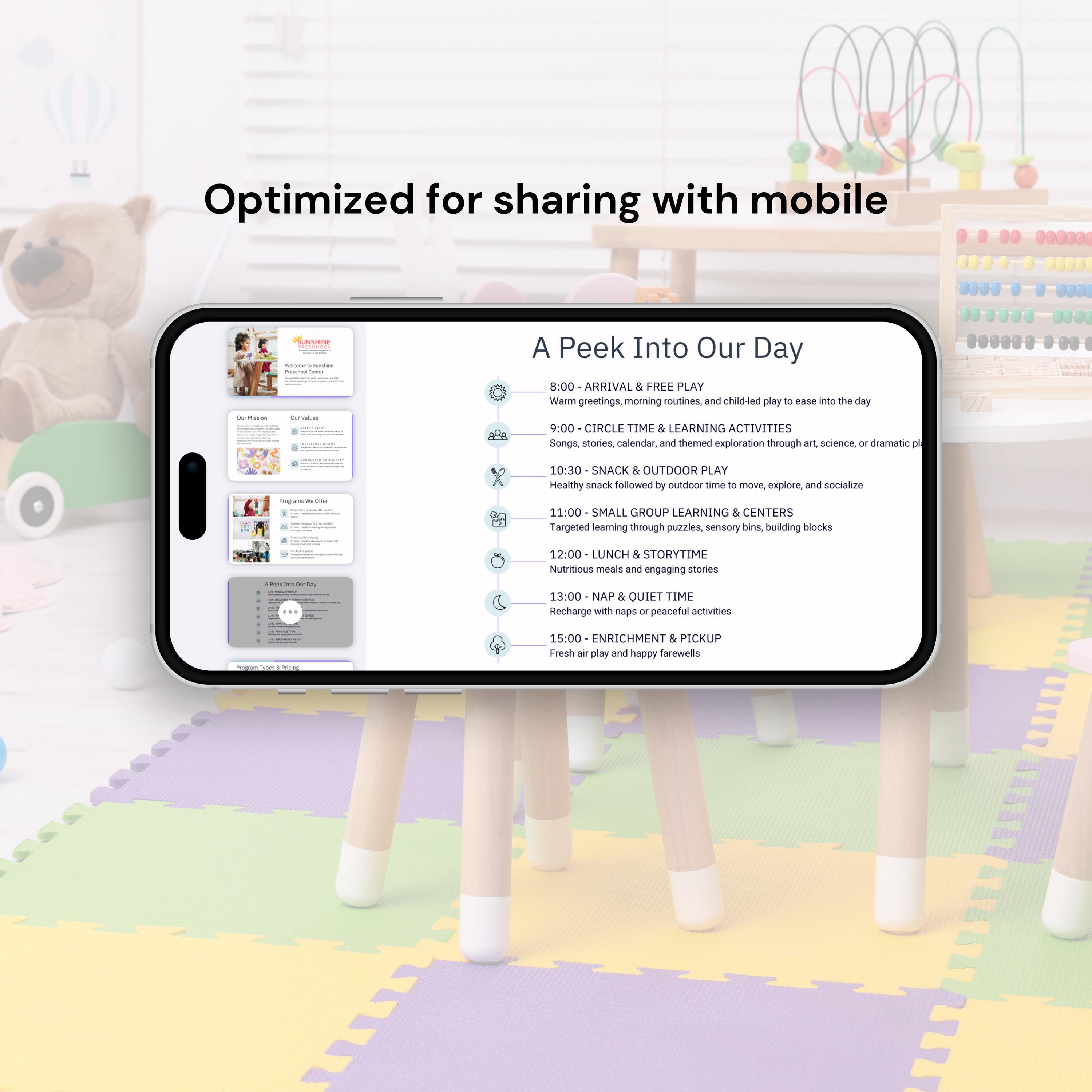 Preschool Presentation Template Canva Childcare Info Pack Editable ...