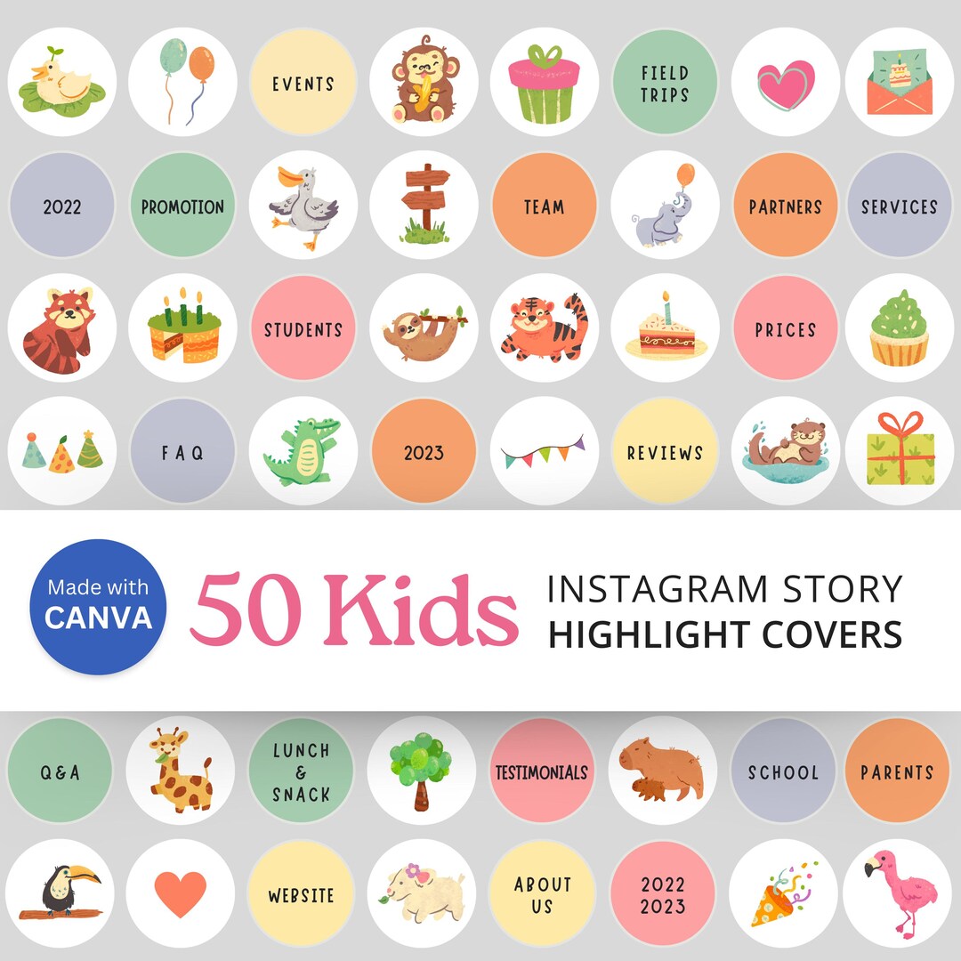 Instagram Highlight Covers for Kids IG Cute Children Highlight Cover ...