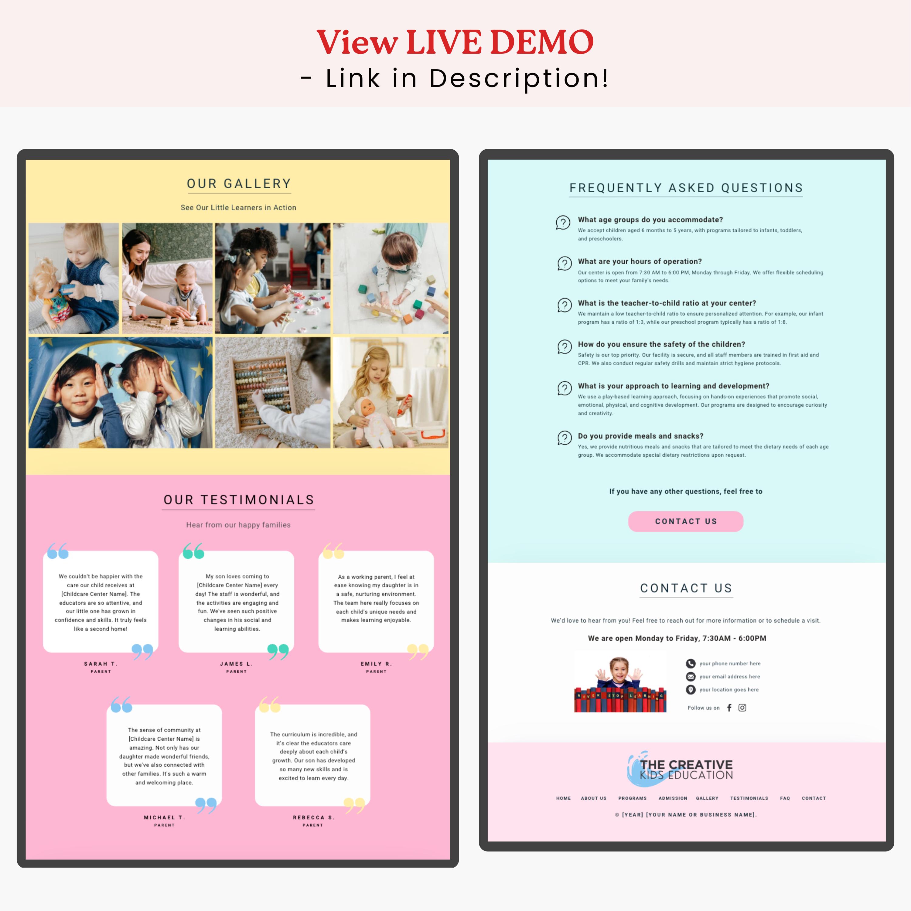 Kids Education Website Template for Preschool Website Design ...