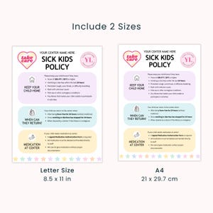 Editable Sick Child Policy Canva Template Printable Daycarepreschool ...
