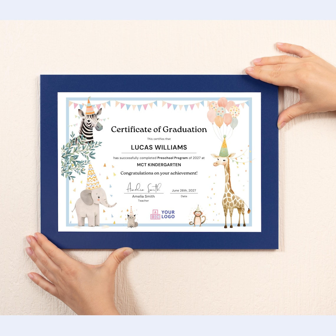 Certificate of Graduation Template for Preschool Diploma Kindergarten ...