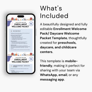 Enrollment Welcome Packet for Daycare Preschool Editable Childcare ...