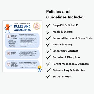Parent Guidelines Template Editable Preschool & Daycare Handbook ...