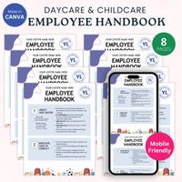 Daycare Employee Handbook: Editable 21-page Staff Guide (canva Template ...