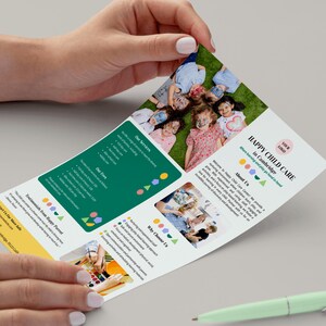 Child Care Flyer Template Daycare Leaflet Childcare Preschool Pamphlet ...