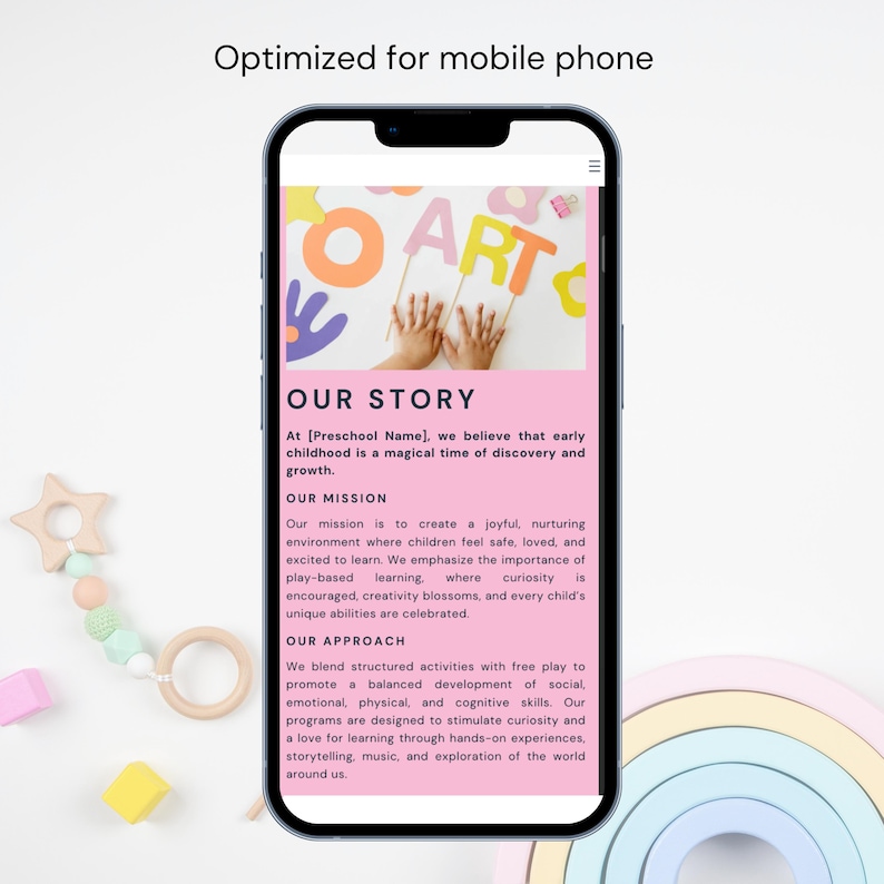 Preschool Canva Website Template Daycare Center Kids Education Center ...