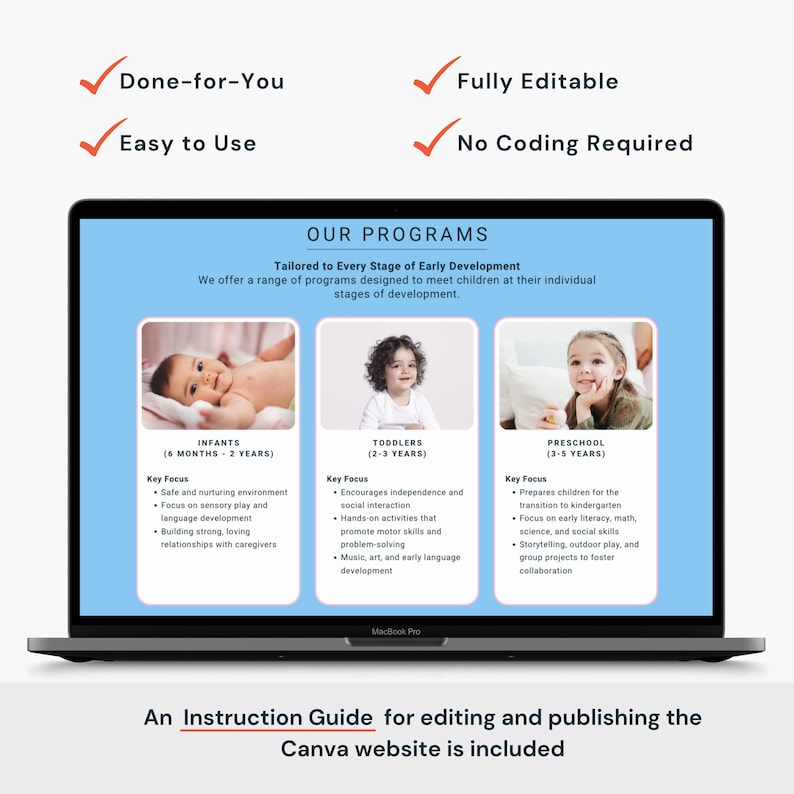 Kids Education Website Template for Preschool Website Design ...