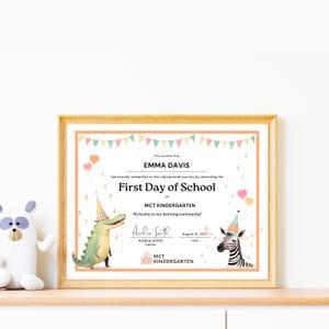 First Day of School Certificate Back to School Certificate Milestone ...