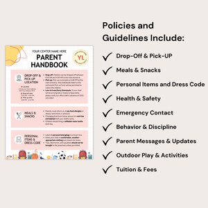 Editable Childcare Parent Handbook Template Canva Daycare Welcome ...