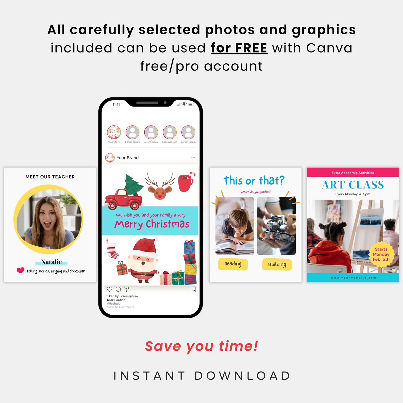 Preschool Social Media Template Daycare Instagram Template New Format ...